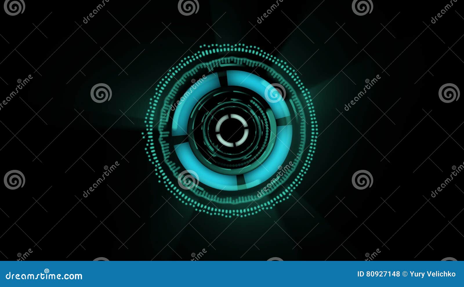 Sci-fi Animated Interface. Different Shapes are Rotating on Black ...