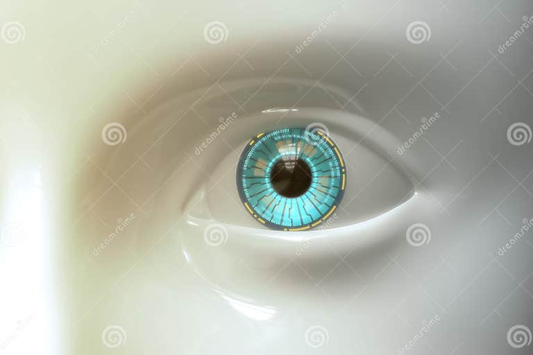 Sci-fi Artificial Eye Plastic Model Stock Illustration - Illustration ...