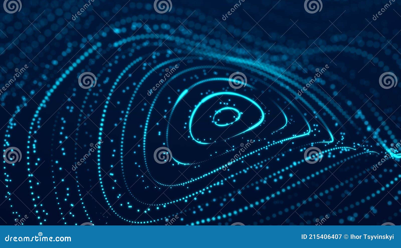 Sci-fi Background. Digital Wave with Many Particles. Big Data ...