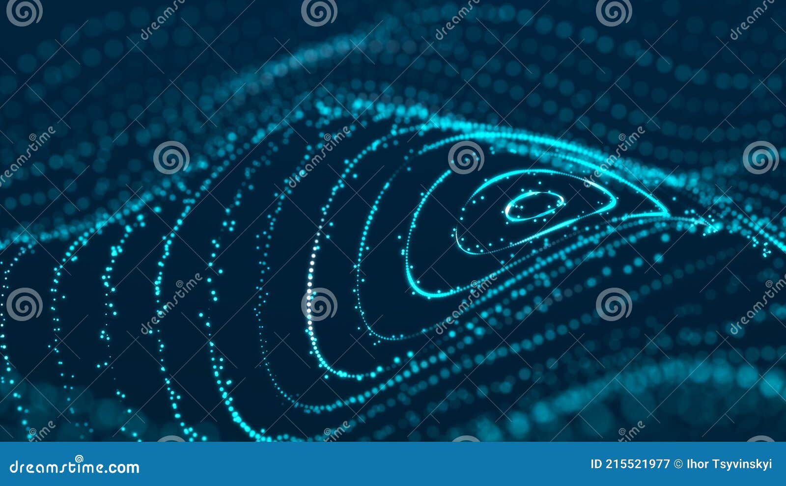 Sci-fi Background. Digital Wave with Many Particles. Big Data ...