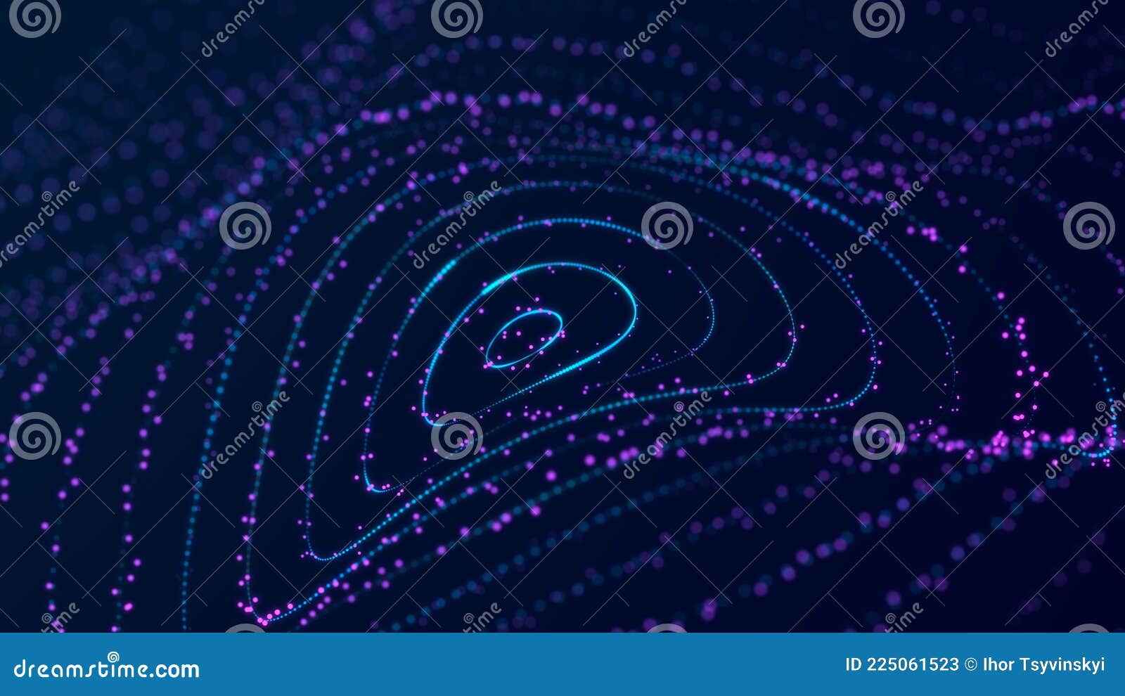 Sci-fi Background. Digital Wave with Many Particles. Big Data ...