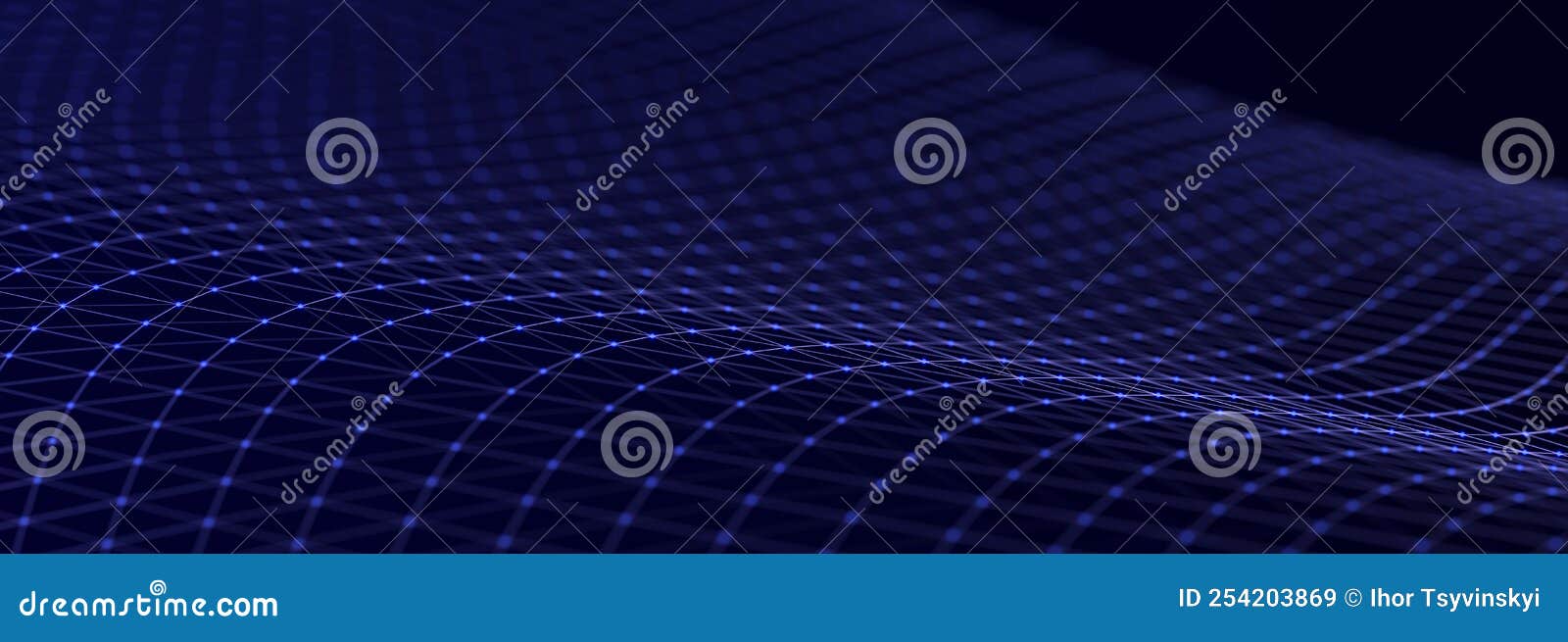 Sci-fi Background. Digital Wave with Many Particles. Big Data ...