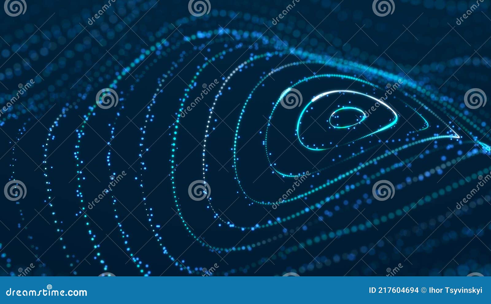 Sci-fi Background. Digital Wave with Many Particles. Big Data ...