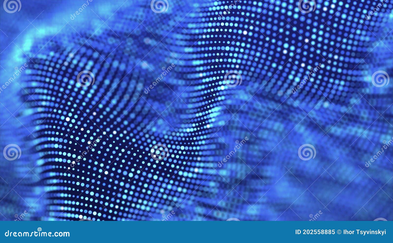 Sci-fi Background. Digital Wave with Many Particles. Template for ...