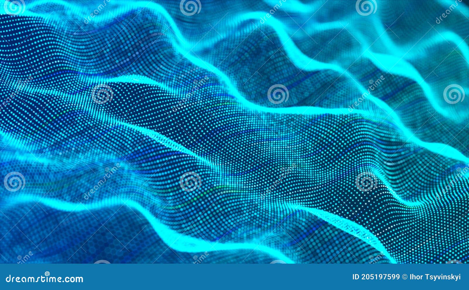 Sci-fi Background. Digital Wave with Many Particles. Template for ...