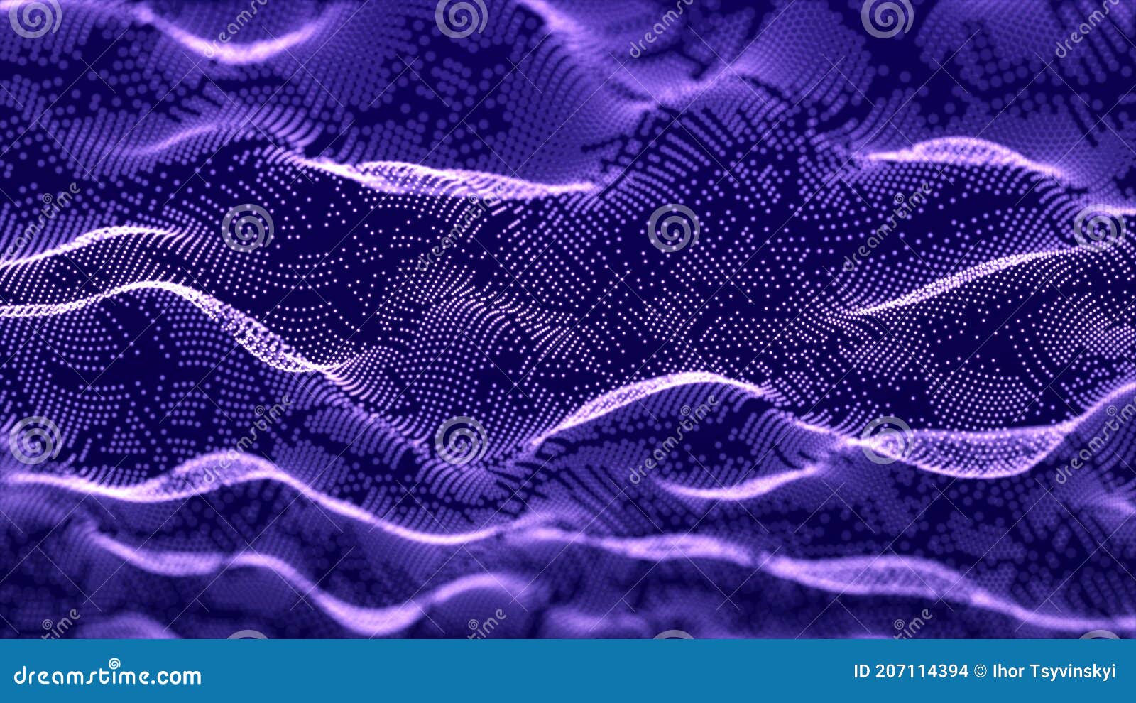 Sci-fi Background. Digital Wave with Many Particles. Template for ...