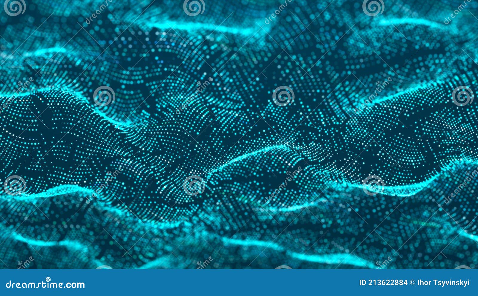 Sci-fi Background. Digital Wave with Many Particles. Template for ...
