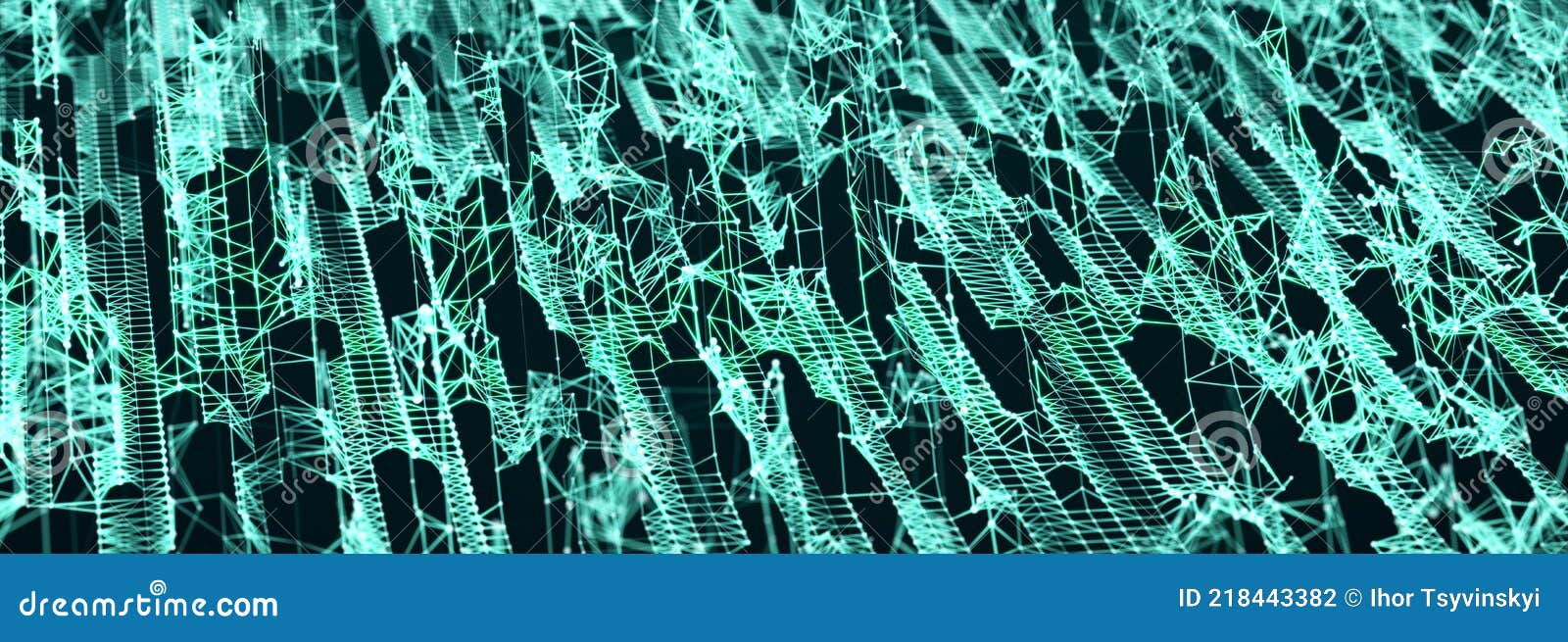 Sci-fi Background. Digital Wave with Many Particles. Template for ...