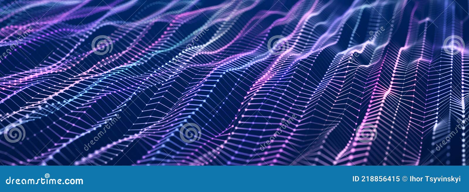 Sci-fi Background. Digital Wave with Many Particles. Template for ...