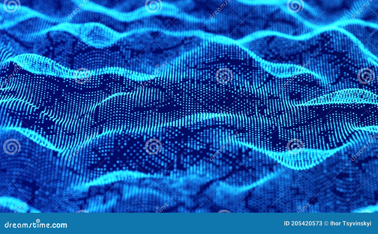 Sci-fi Background. Digital Wave with Many Particles. Template for ...