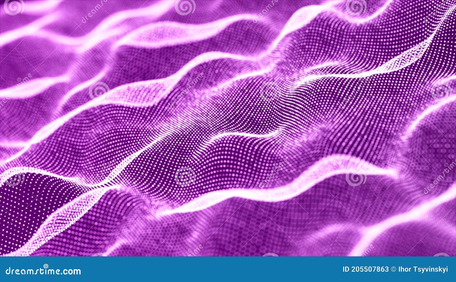 Sci-fi Background. Digital Wave with Many Particles. Template for ...