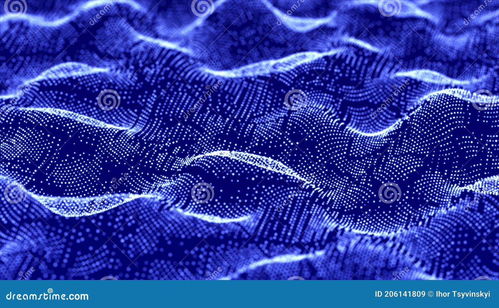 Sci-fi Background. Digital Wave with Many Particles. Template for ...