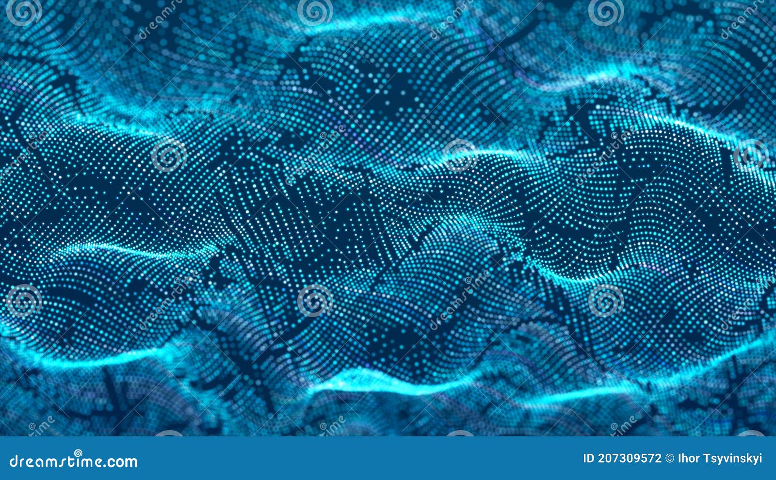 Sci-fi Background. Digital Wave with Many Particles. Template for ...