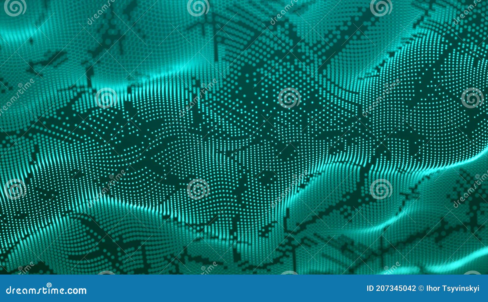 Sci-fi Background. Digital Wave with Many Particles. Template for ...