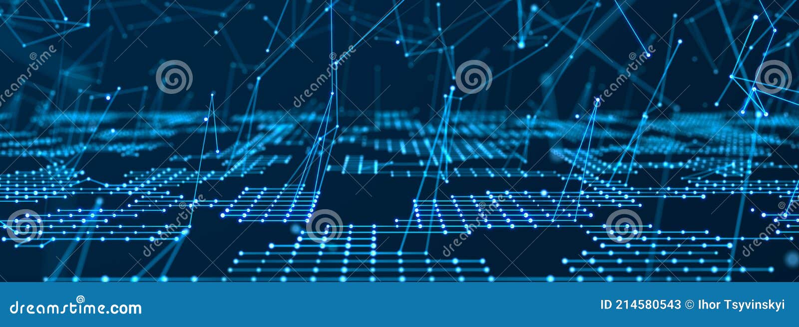 Sci-fi Background. Digital Wave with Many Particles. Template for ...