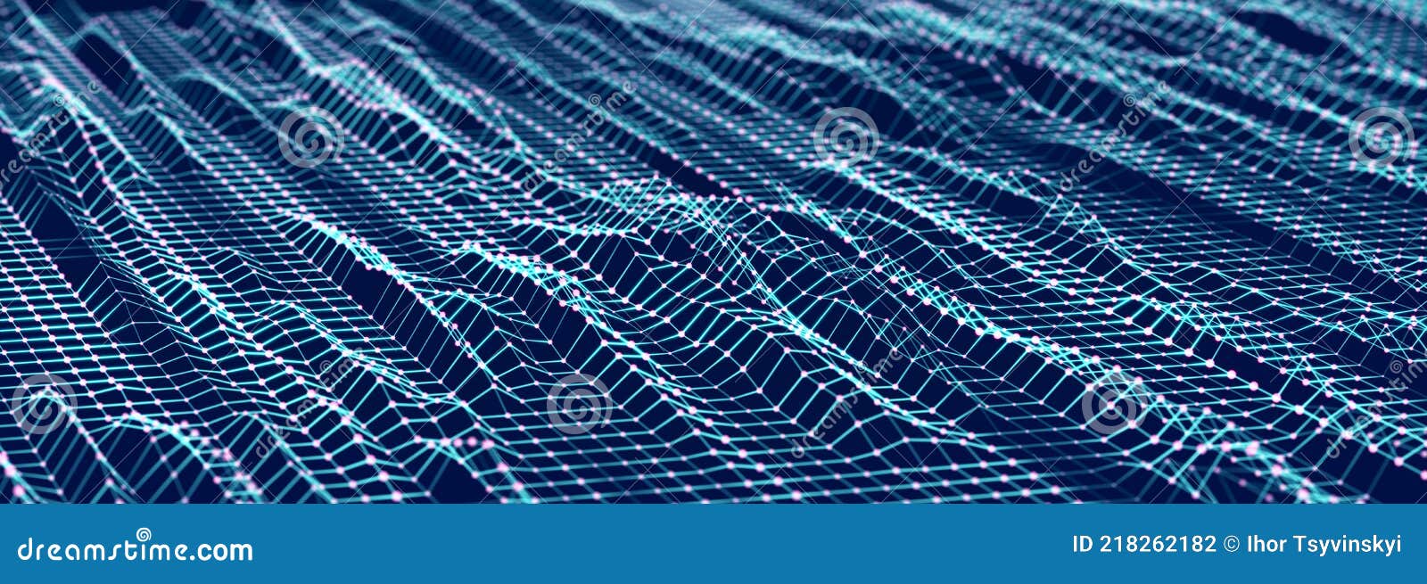 Sci-fi Background. Digital Wave with Many Particles. Template for ...