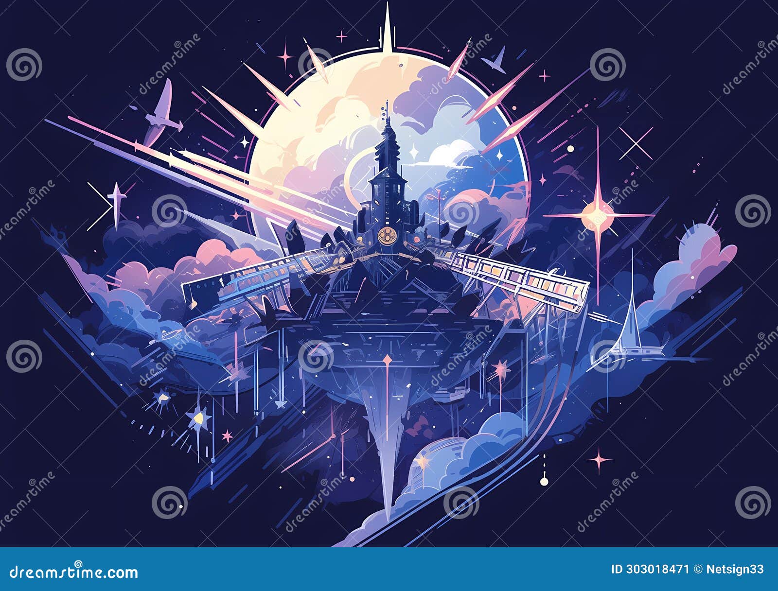 Sci-Fi Battlecruiser in Deep Space, a Cartoon of a Building in the Sky ... Sci-Fi Battlecruiser in Deep Space, a Cartoon of a Building in the Sky ...