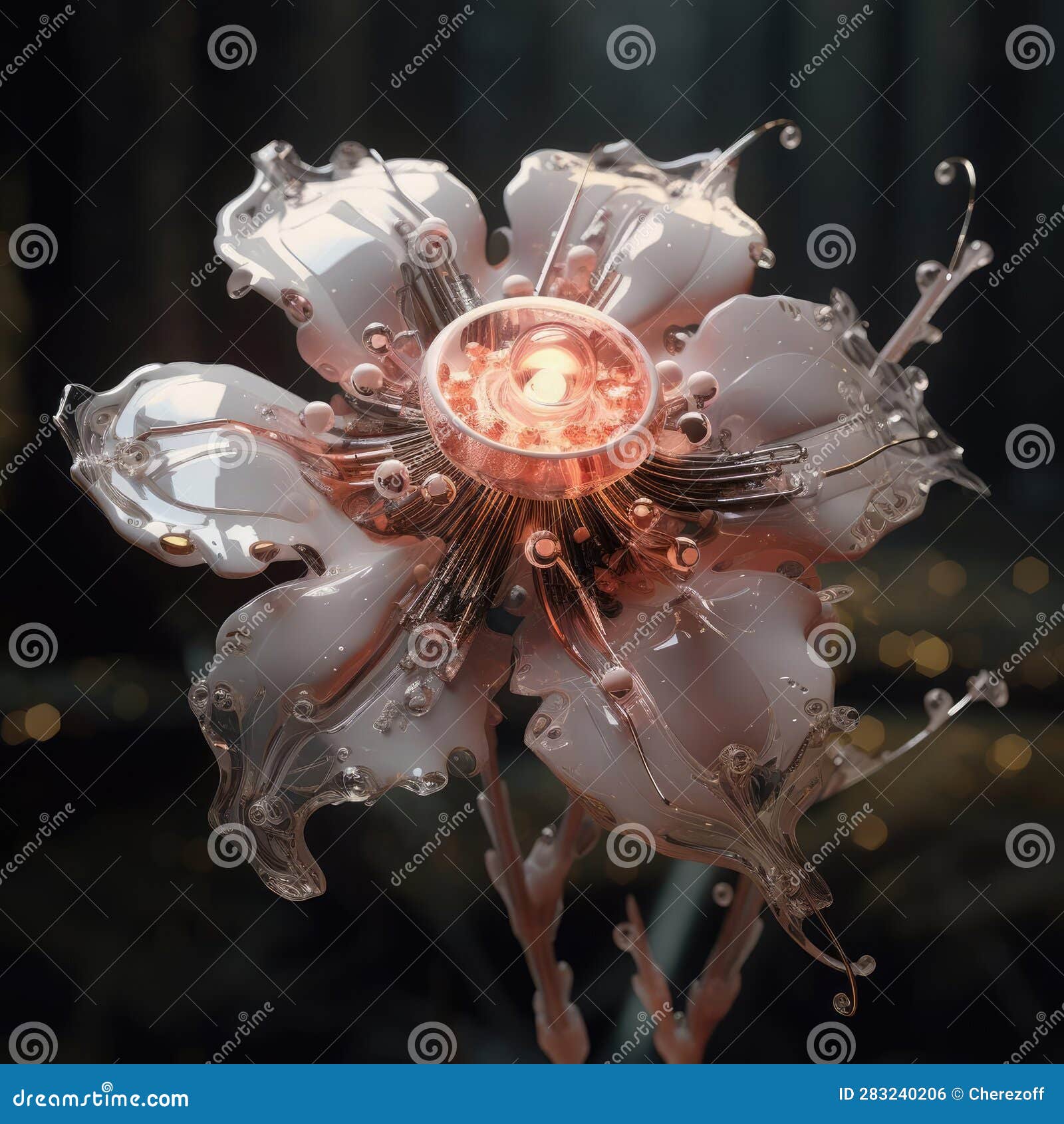 Sci-fi is a Beautiful Flower Stock Illustration - Illustration of ...