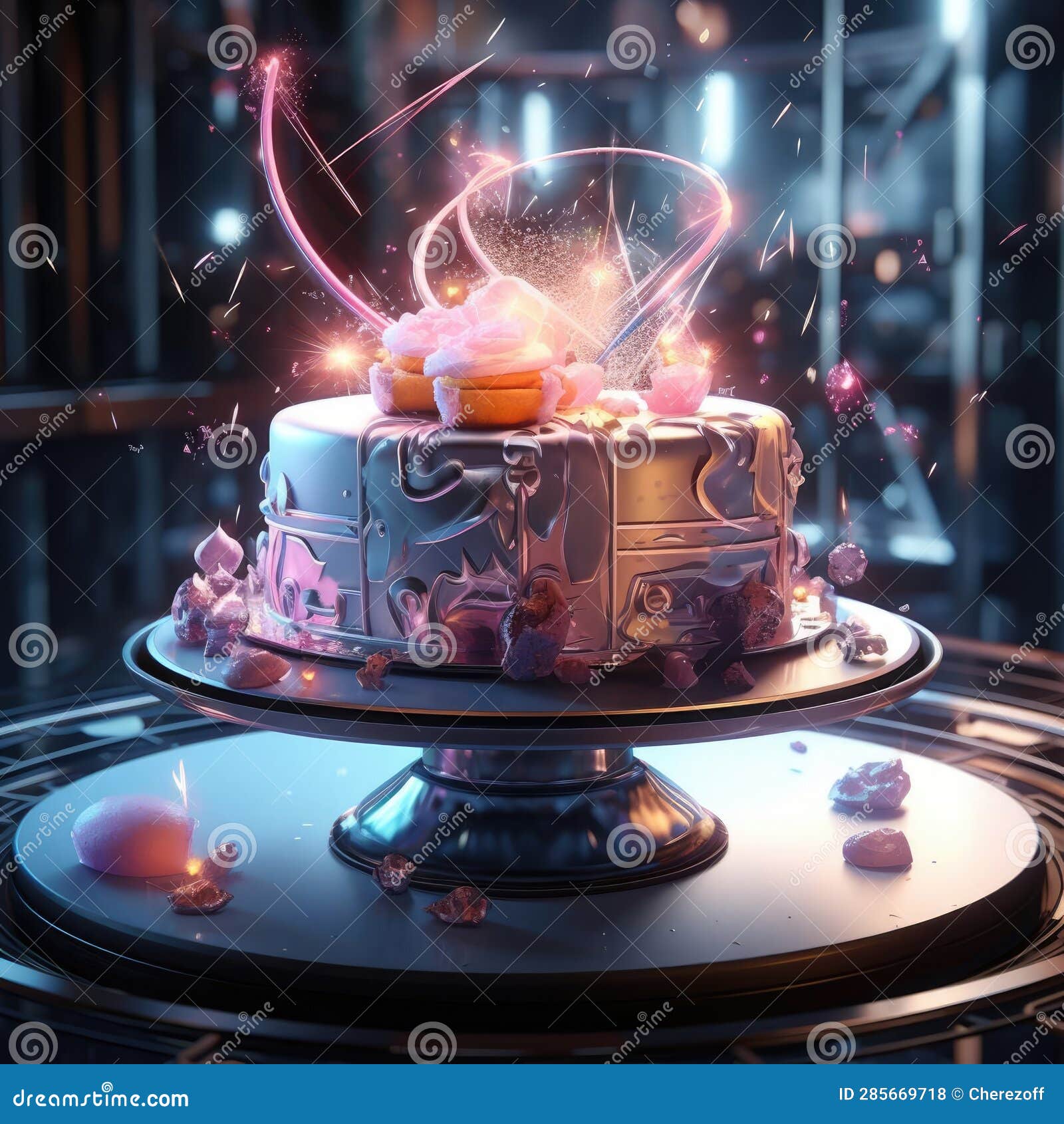 Sci-fi cake stock illustration. Illustration of chocolate - 285669718