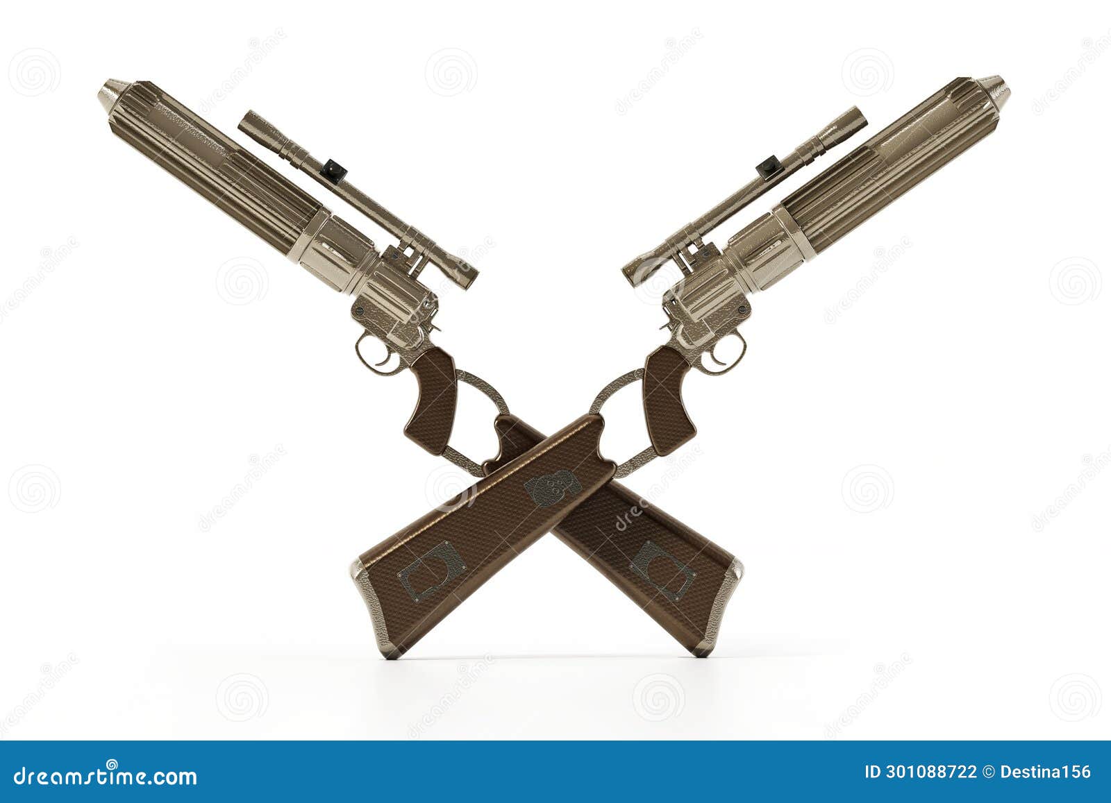 Sci-fi Blaster Rifle Isolated on White Background. 3D Illustration ...