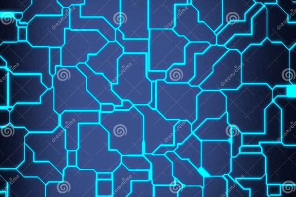 Sci Fi Blocks with Blue Glow Light Stock Illustration - Illustration of ...