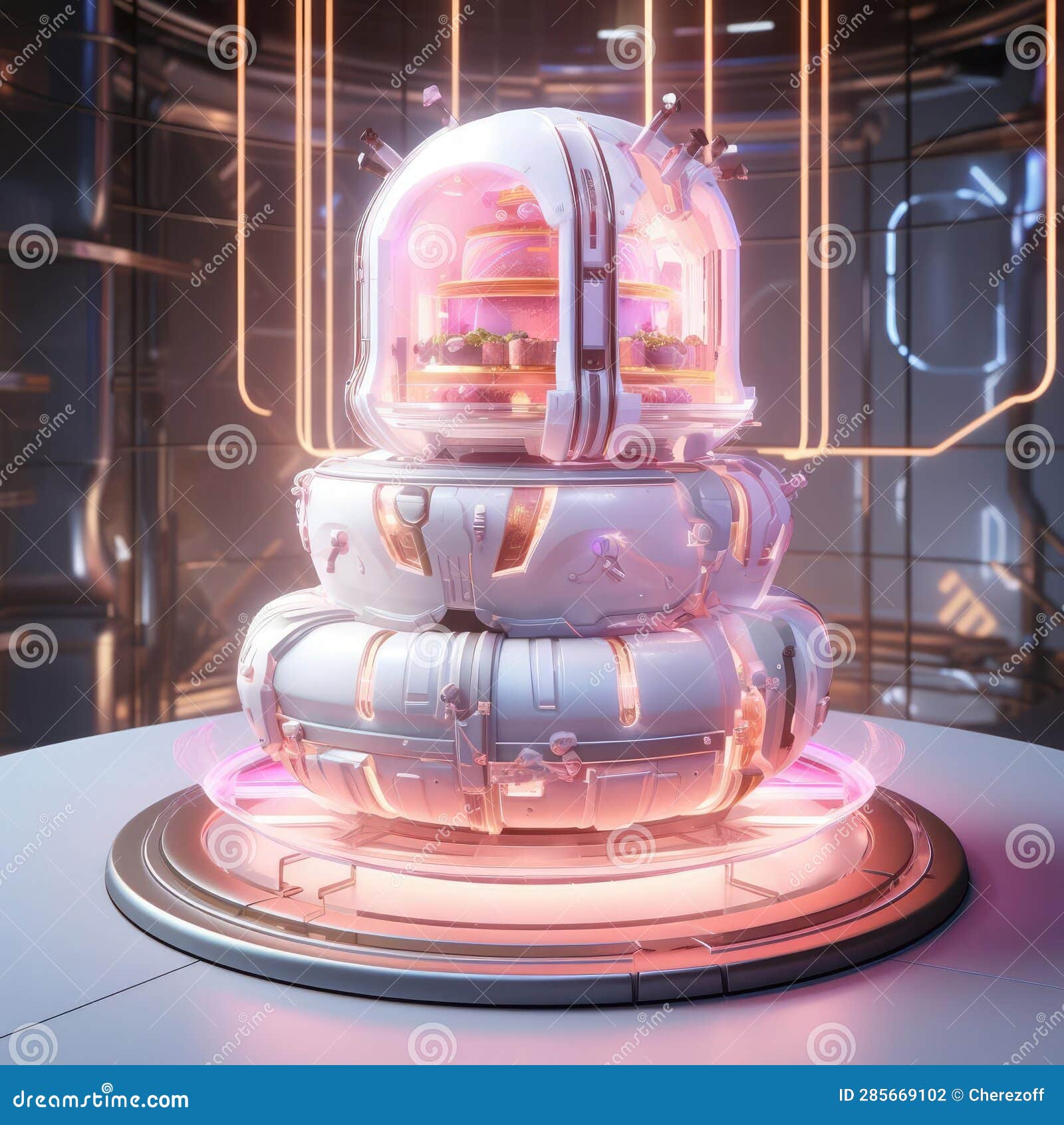 Sci-fi cake stock illustration. Illustration of exploration - 285669102