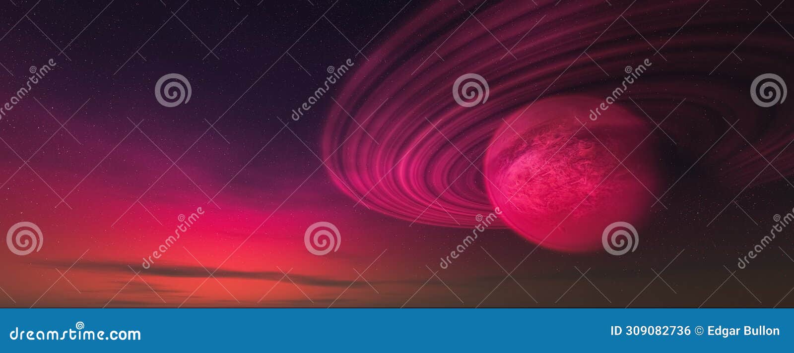 Sci-fi Colorful Cloudscape Sky Background with Alien Planet. 3d ...