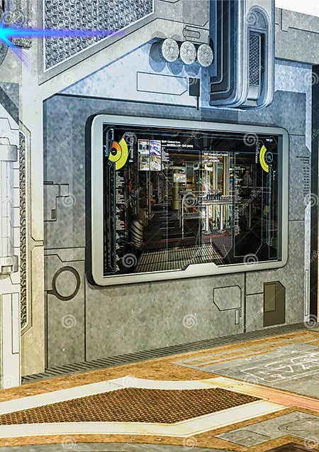 Sci-Fi Computer background stock illustration. Illustration of ...