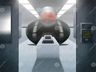 Sci-Fi Computer Room - Digital Illustration Stock Illustration ...