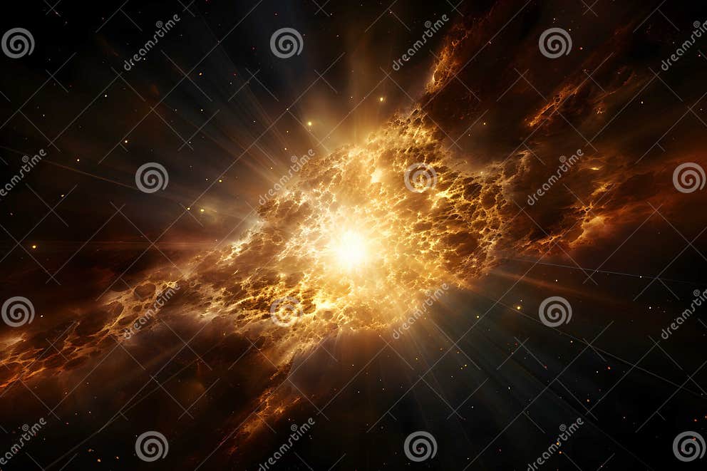 Sci-fi Concept, Scene of Sun Explosion, Bright Illumination, Supernova ...