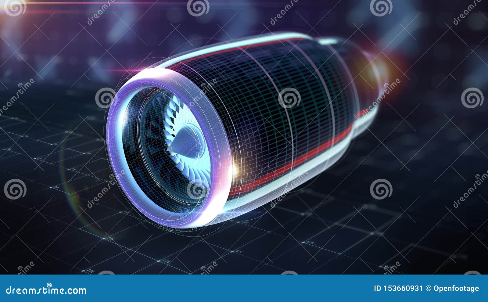 Sci Fi Concept of Visualization Process Test of Aircraft Engine ...