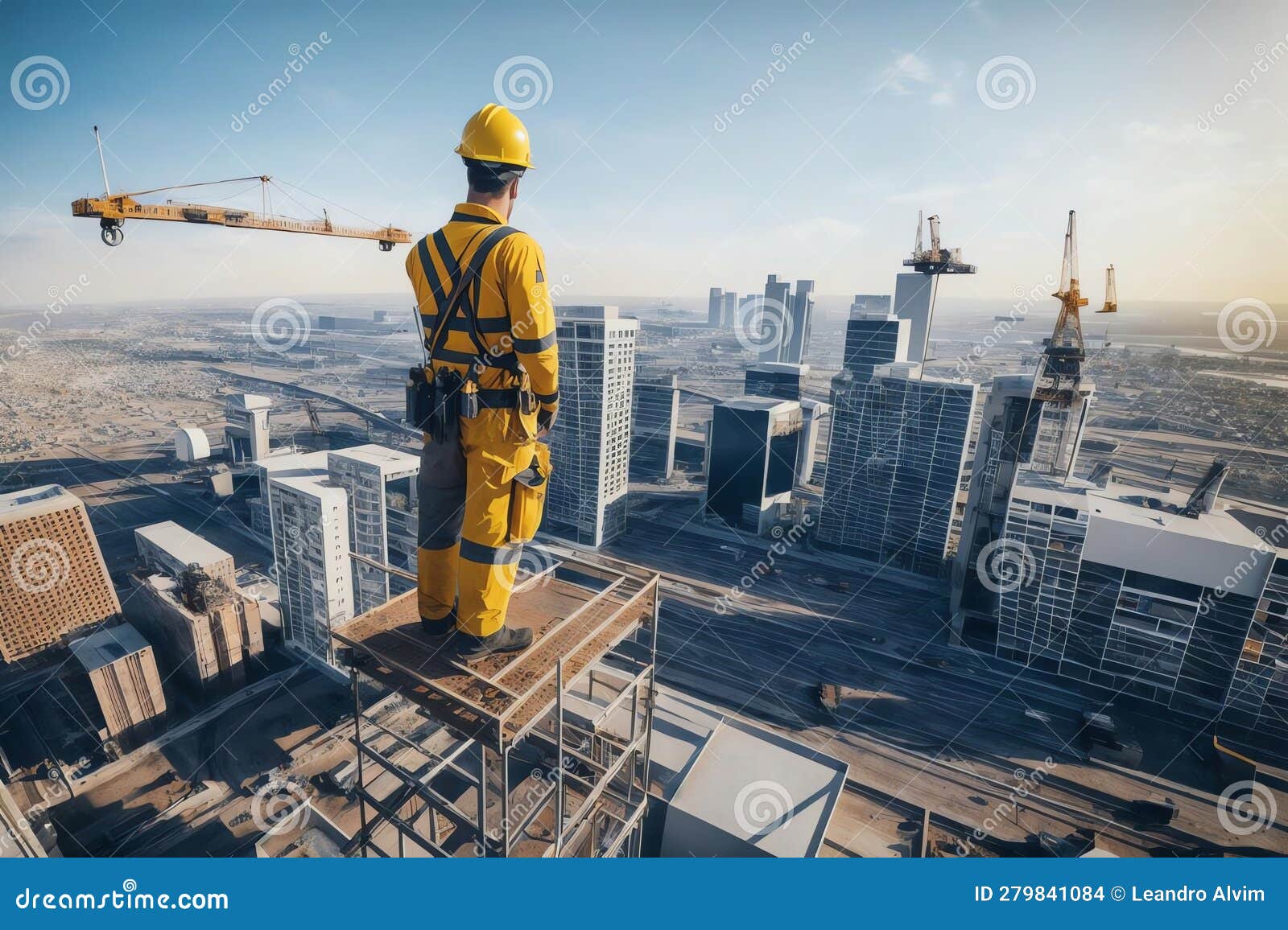 Sci Fi Construction Engineer at Heights .AI Generated Stock ...