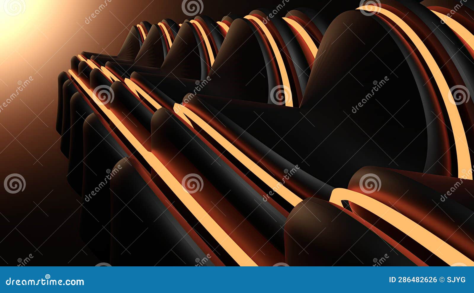 A Sci-fi Contemporary Art-like Two V-shaped Objects with a Glowing ...