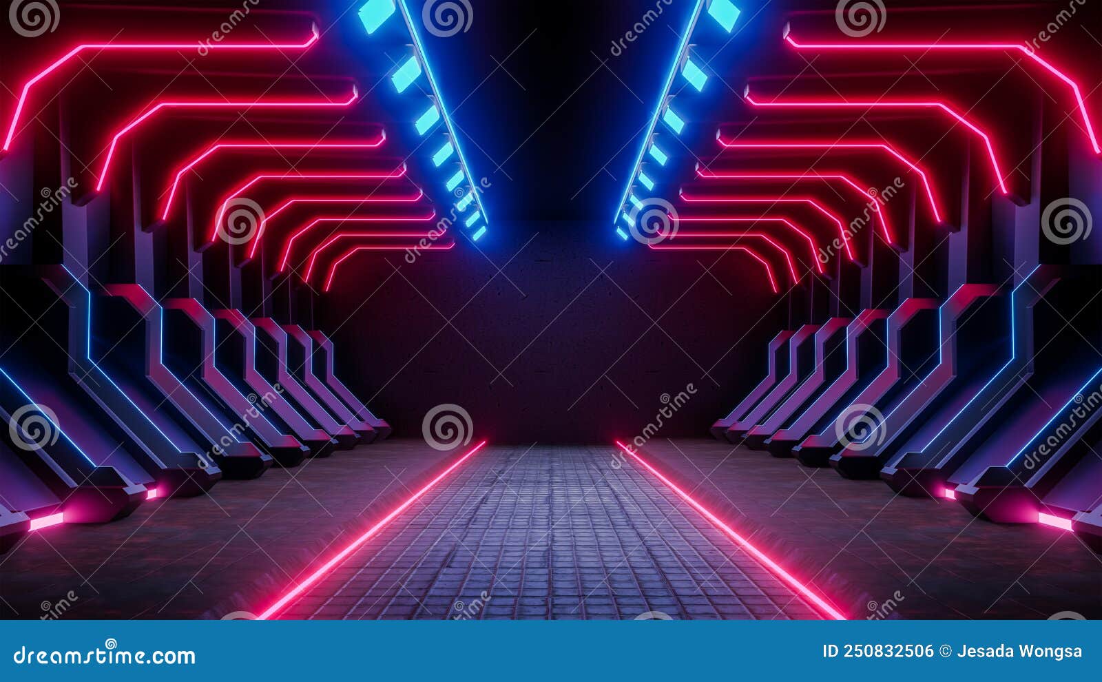 Sci-fi Corridor Path Way Futuristic Technology Abstract for Tech Titles ...