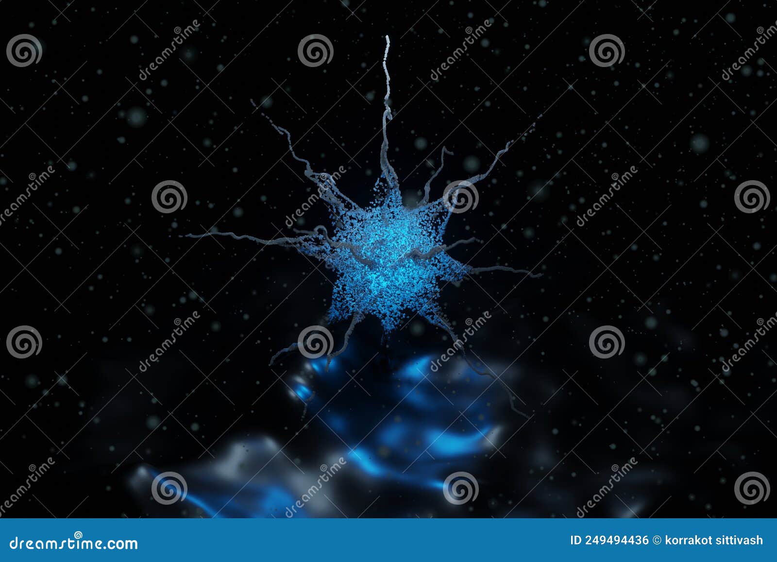 Sci-fi Cyberpunk Alien Energy Virus Glow Particles Background 3D ...