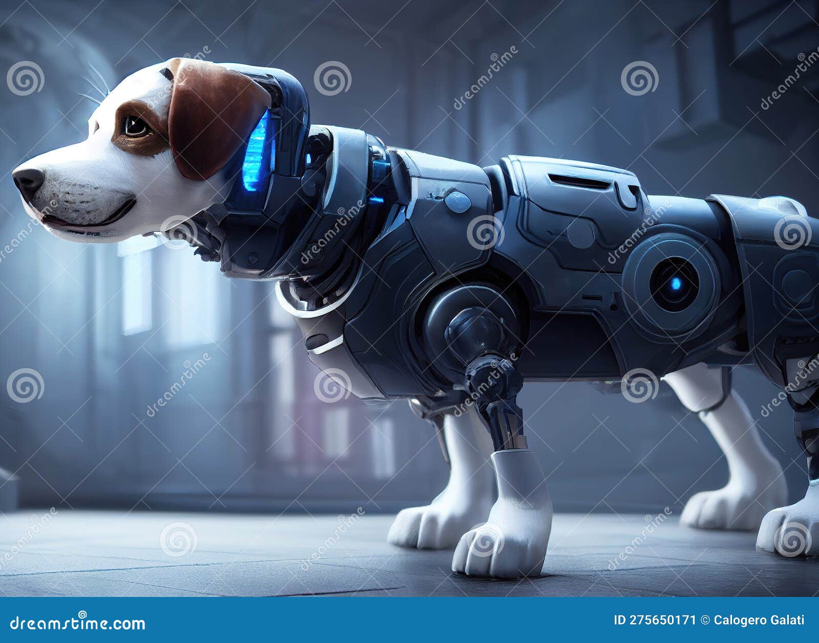 A Sci Fi Cyborg Dog Full Size, 3d Illustration, Ai Generated Image ...