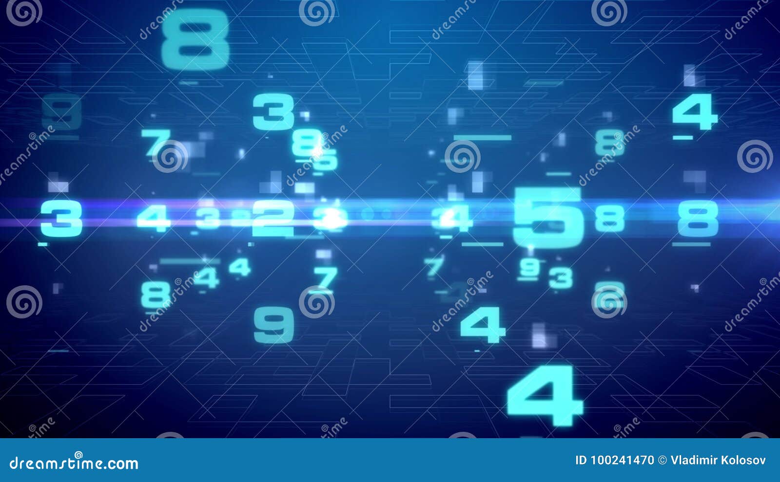 Abstract Numbers Flying in Cyberspace Stock Illustration - Illustration ...