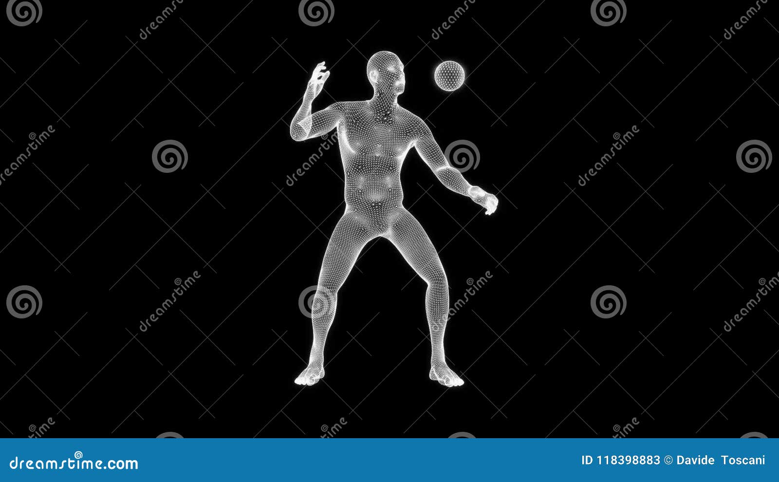 3D White Wireframe Man with Sphere Loop Graphic Element Stock Video ...