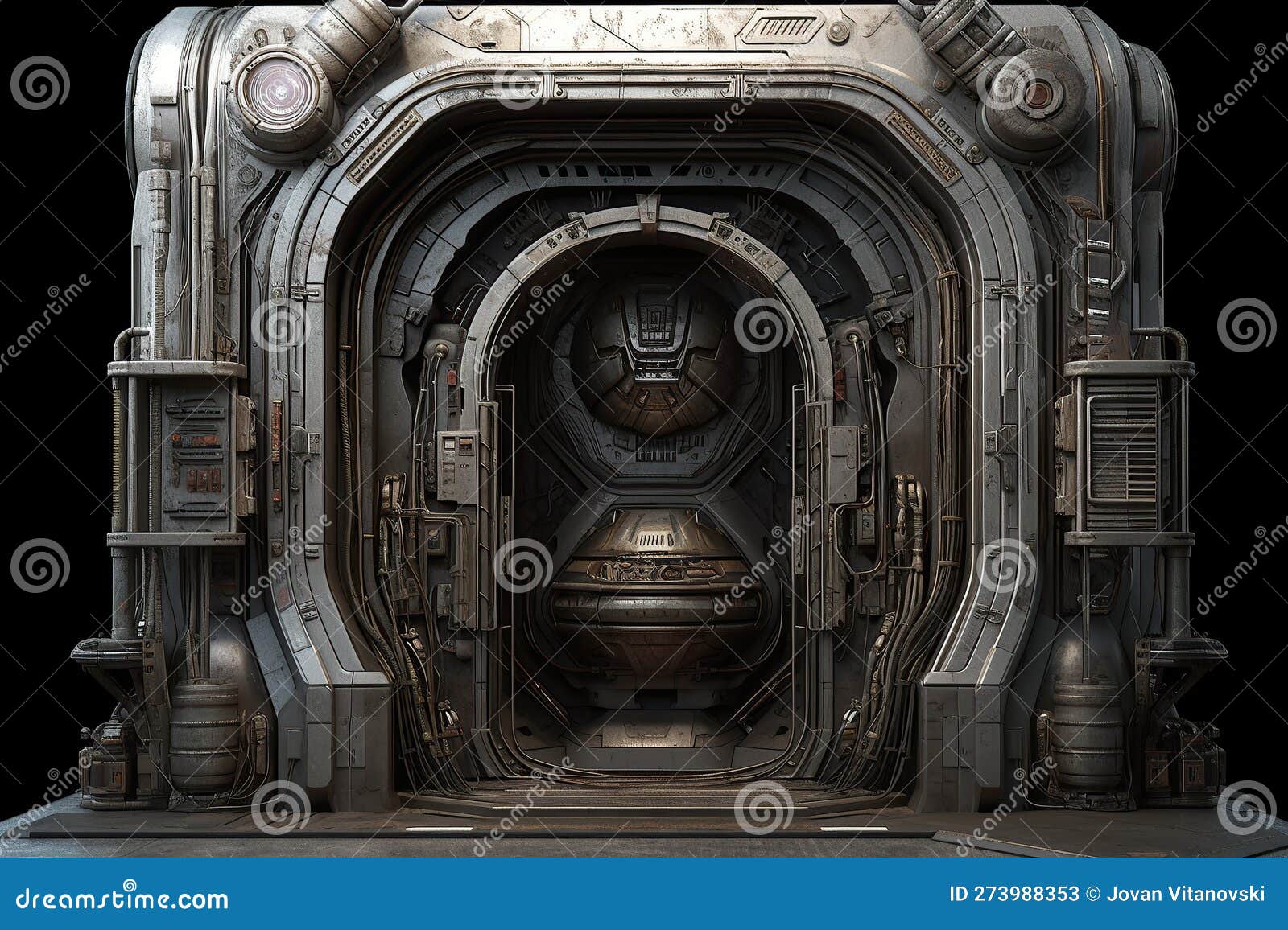 Sci-Fi Door with Keypad Created by Generative AI Stock Illustration ...
