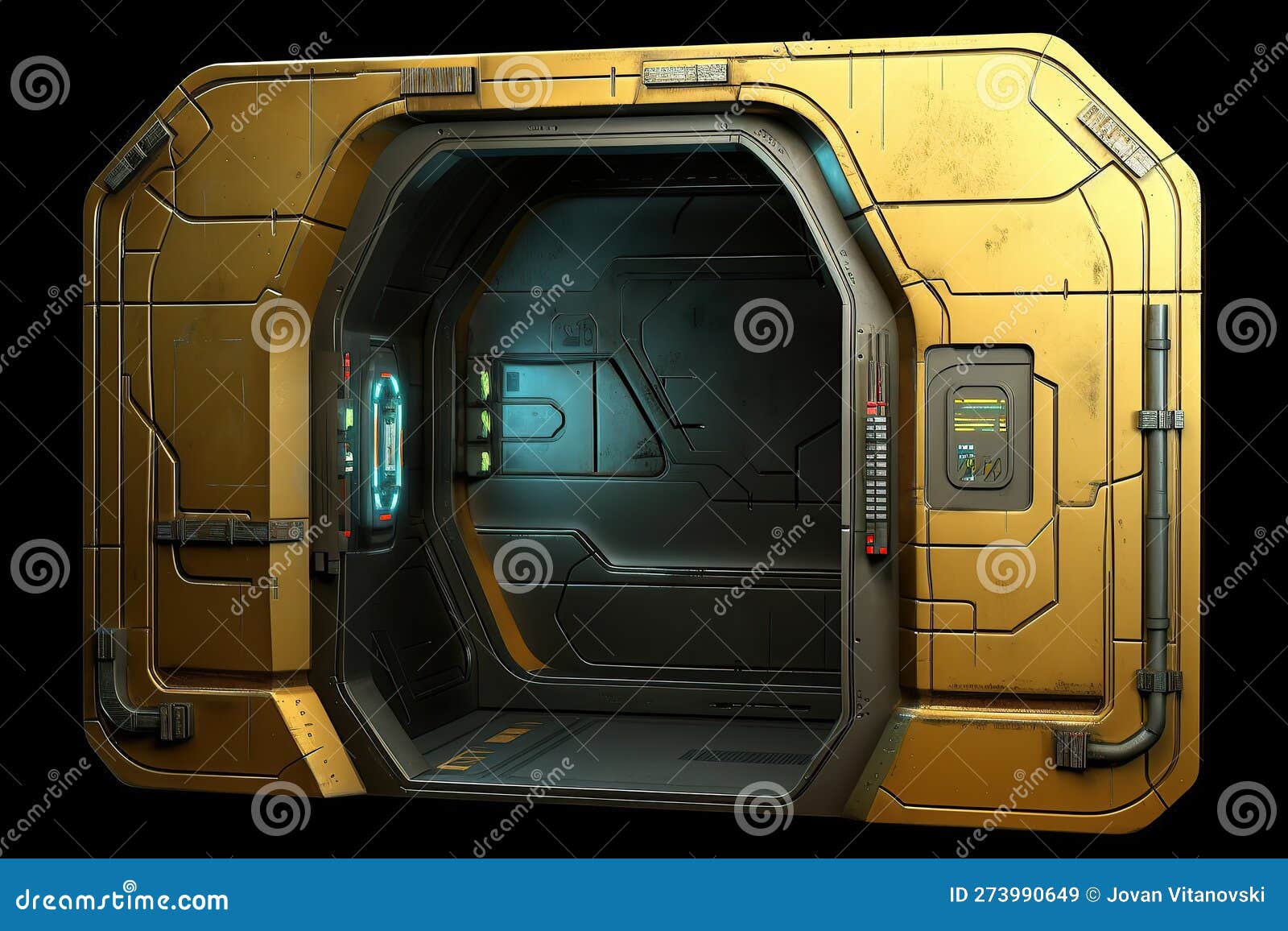 Sci-Fi Door with Keypad Created by Generative AI Stock Illustration ...