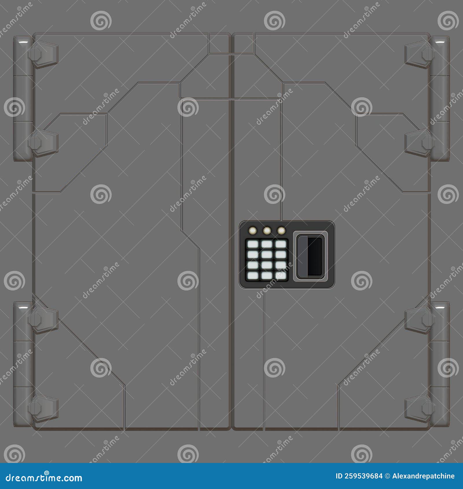 Sci-Fi Door with Keypad at Right Side of Door, Seamless Texture Stock ...