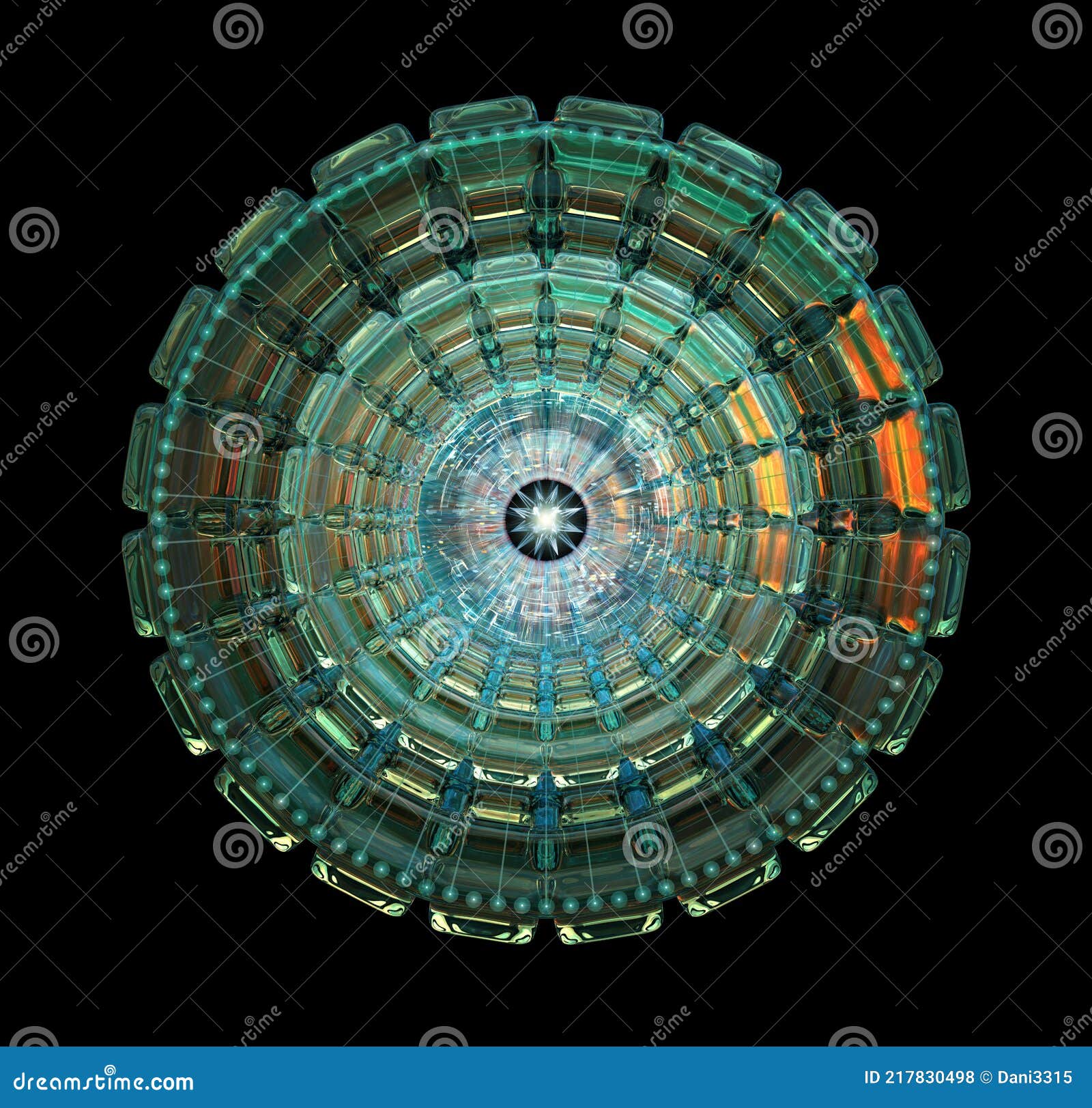 Sci-Fi Element Isolated on Black Background Stock Illustration ...
