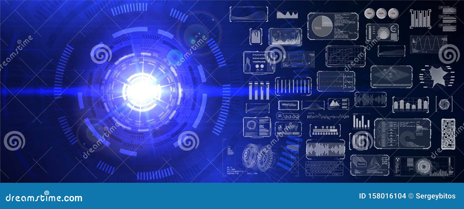 Sci-Fi elements set stock vector. Illustration of dashboard - 158016104