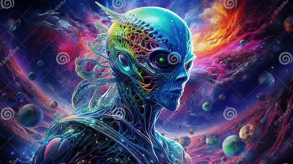 Sci-fi of an Extraterrestrial Face in an Outer Space Backdrop, AI ...