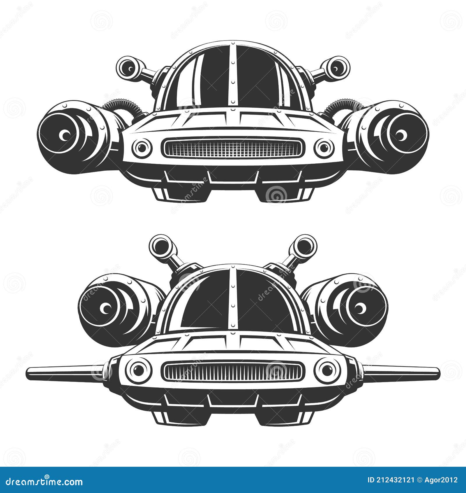 Sci-fi Fantastic Flying Car. Stock Vector - Illustration of future ...
