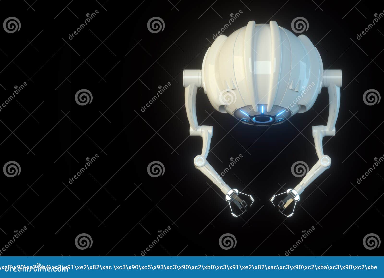 Sci Fi Flying Drone with Camera or Futuristic Assembly Machine Isolated ...