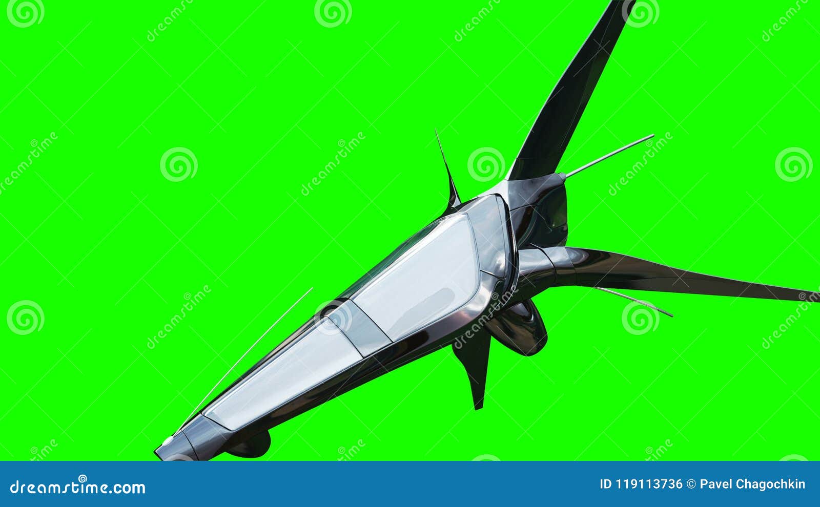 Sci Fi Fufturistic Ship. Concept of Future. Green Screen. Realistic 4K ...