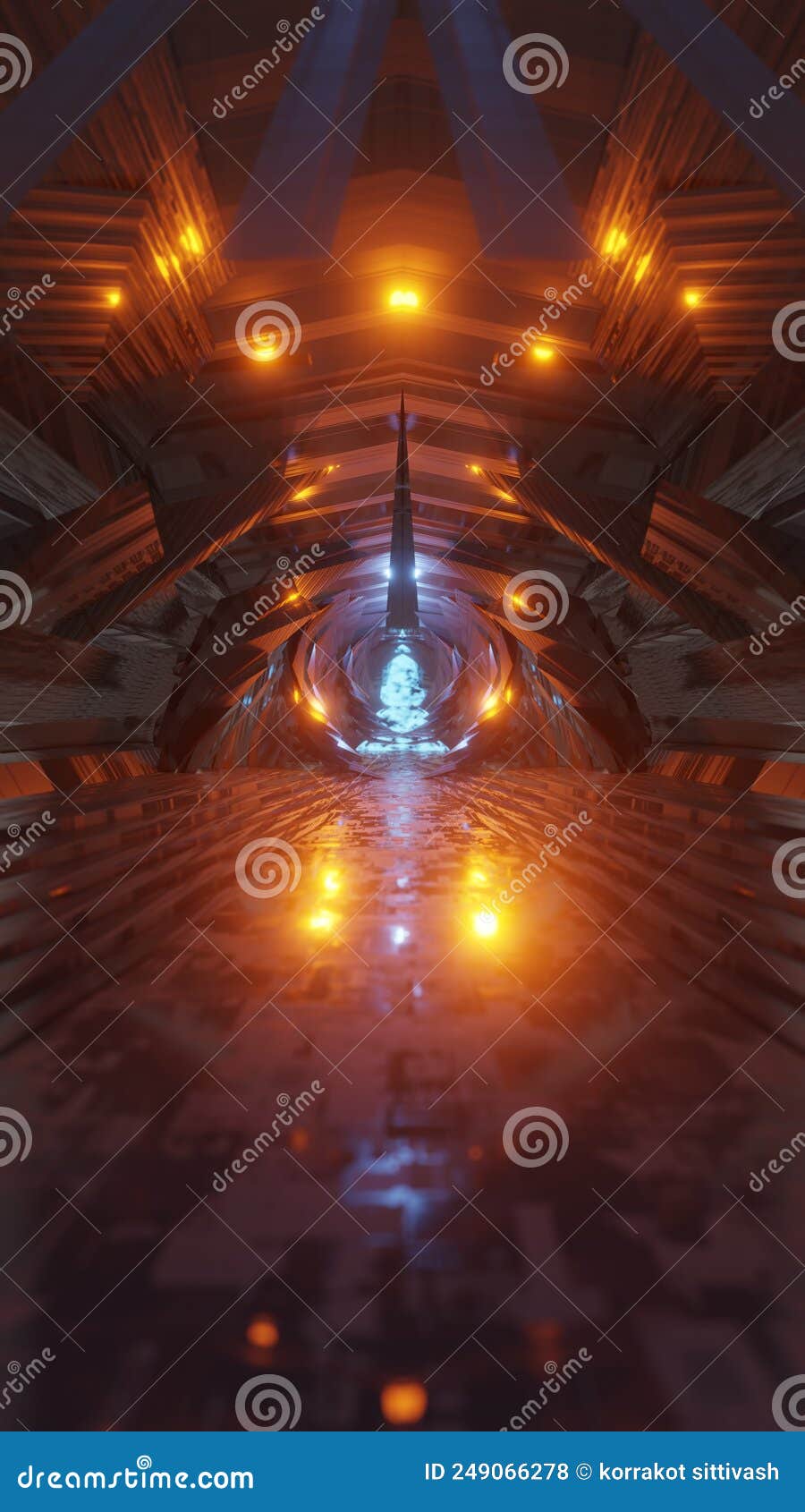 Sci Fi Future Fantasy Alien Planet Big Hall Building Vertical ...