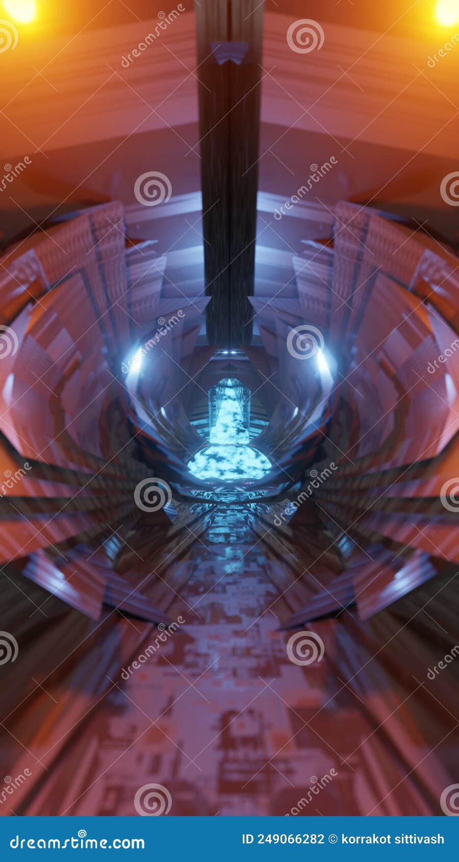 Sci Fi Future Fantasy Alien Planet Big Hall Building Vertical ...