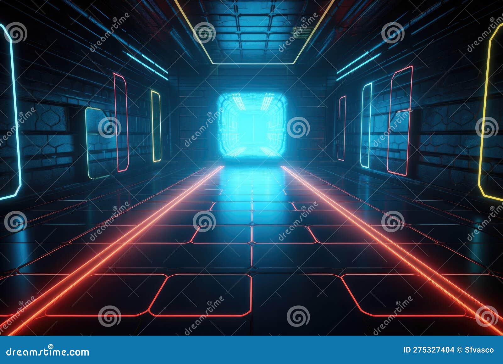 Sci-fi Futuristic Background Wall Spaceship Corridor with Glowing Neon ... Sci-fi Futuristic Background Wall Spaceship Corridor with Glowing Neon ...